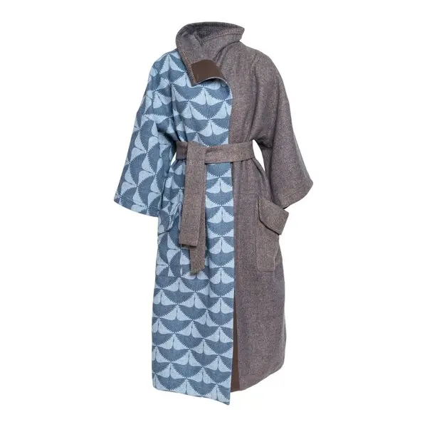 ARTISTA Brown / Blue Rheia Overlapped Maxi Coat