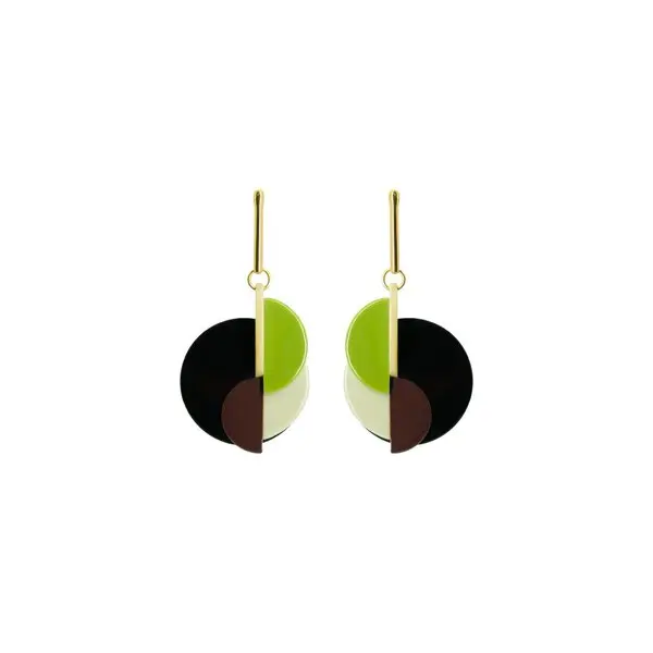 GISSA BICALHO Neutrals / Handmade Acrylic Earring Ligia Kahki - Green