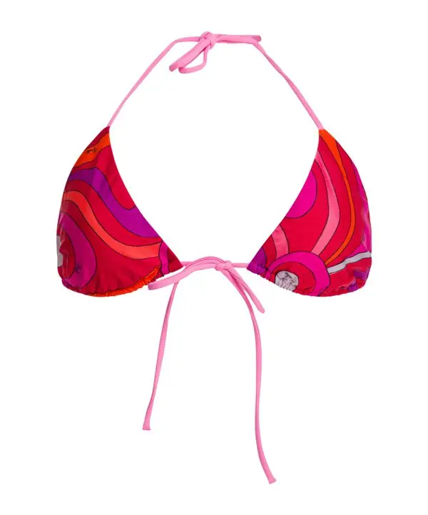 Emilio Pucci Triangle Cup Marble Printed Bikini Top