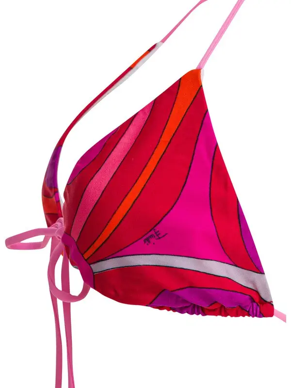 Emilio Pucci Triangle Cup Marble Printed Bikini Top