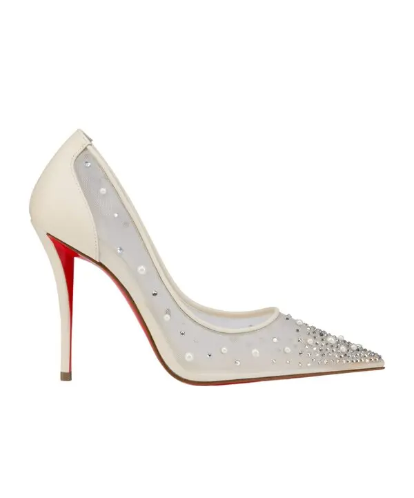 CHRISTIAN LOUBOUTIN Miss Z Crystal-embellishment Pumps - Bianco