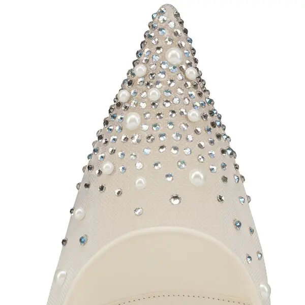 CHRISTIAN LOUBOUTIN Miss Z Crystal-embellishment Pumps - Bianco