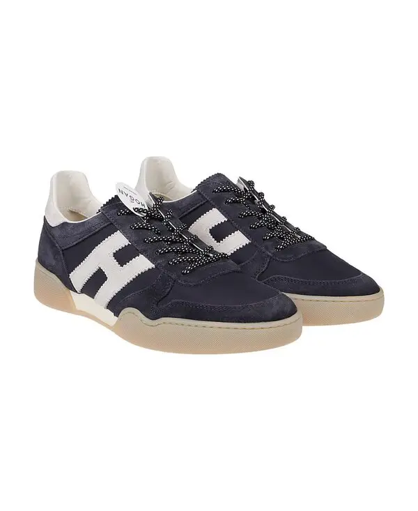 Hogan H357 Monogram Patch Sneakers - Black