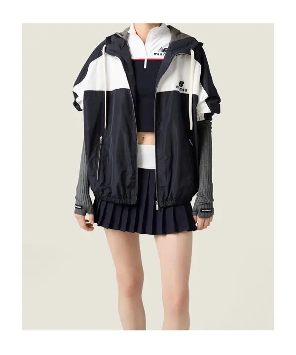 Miu Miu Technical Poplin Hoodie Jacket