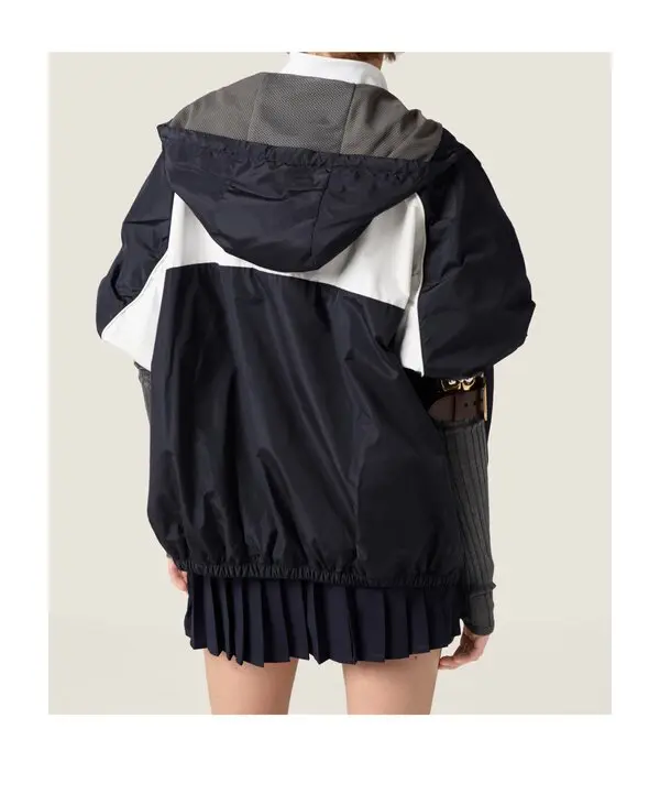 Miu Miu Technical Poplin Hoodie Jacket