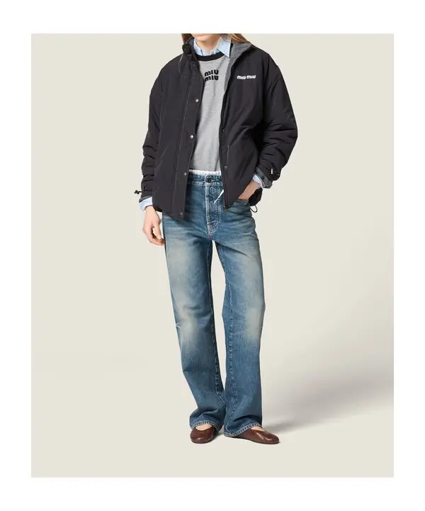 Miu Miu Pongé And Fleece Jacket