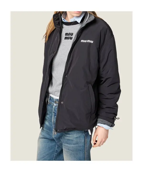 Miu Miu Pongé And Fleece Jacket