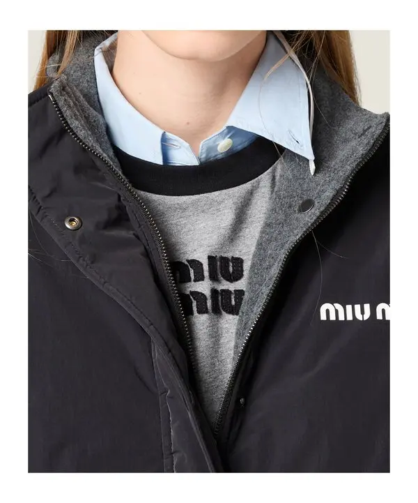 Miu Miu Pongé And Fleece Jacket