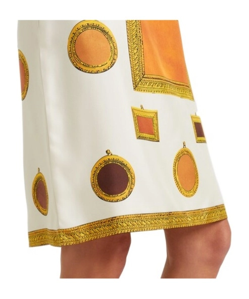 Versace Printed Silk Twill Pencil Skirt