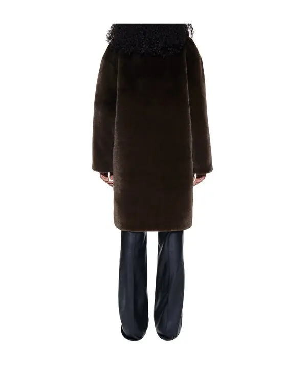 STAND STUDIO Camille Faux Fur Teddy Coat