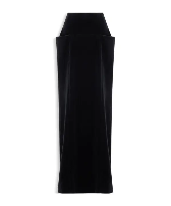 Alaïa Cotton Velvet Column Skirt
