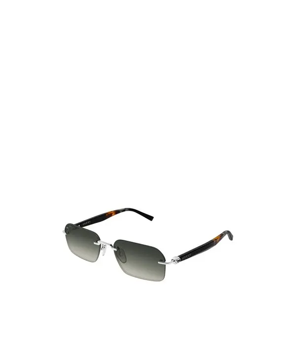 Gucci Rectangle Sunglasses - Silver/gray/light Gray