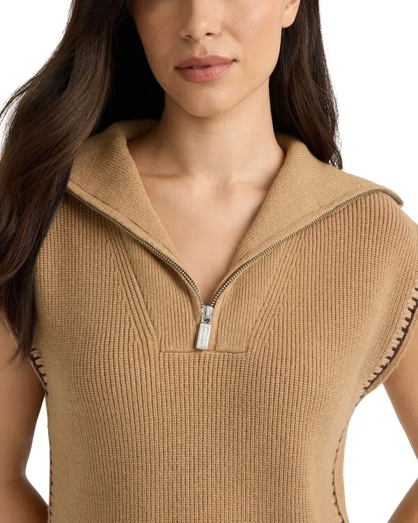 Hunter Embroidery Stitch Half Zip Sweater