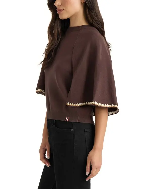 Hunter Cape Sleeve Knit Sweater Top
