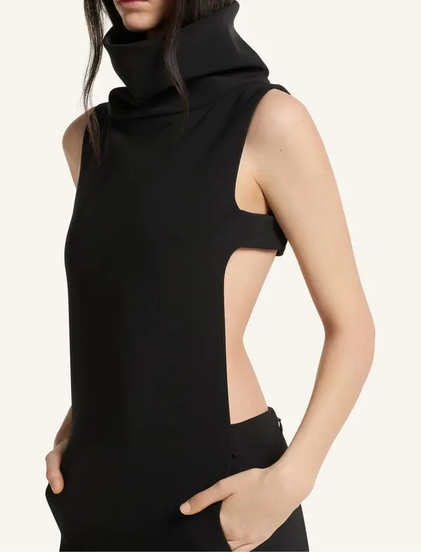 COURREGES High-neck Crepe Dress