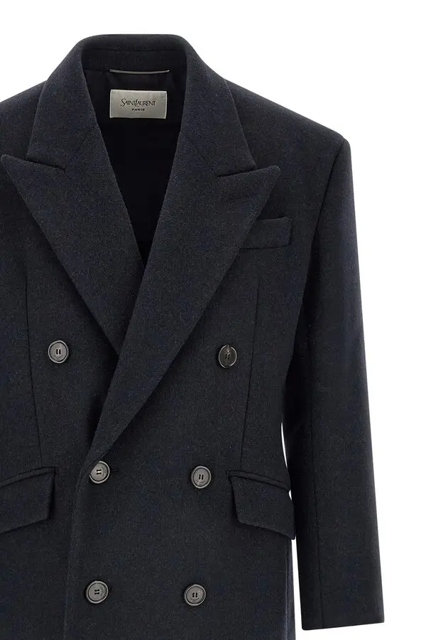 Saint Laurent Double-breasted Long Coat