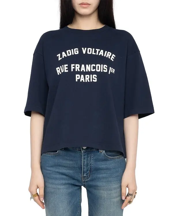 Zadig&Voltaire Taida Rue Francois Street Graphic Tee - Encre