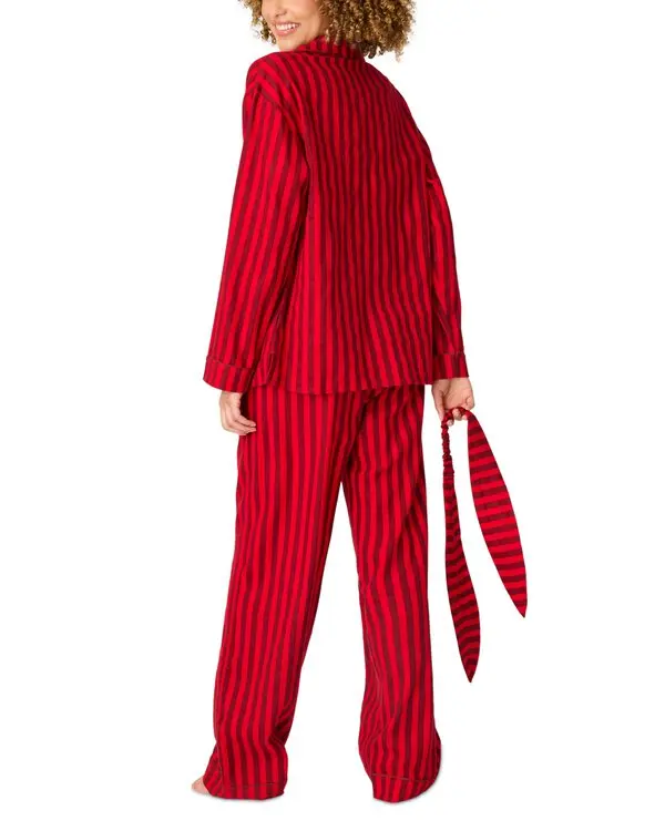 PJ Salvage Long Sleeve Cotton Flannel Pajama Set - Lipstick