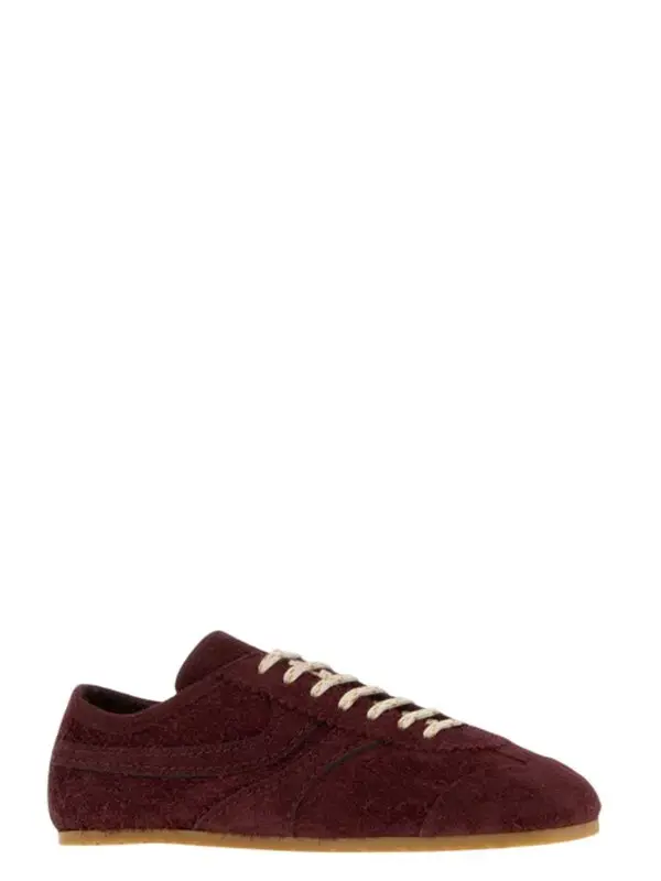 Dries Van Noten Burgundy Suede Sneakers