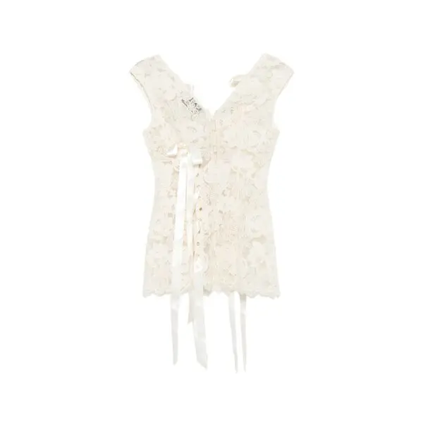 Simone Rocha Neutrals Tops Vests & Tank Tops