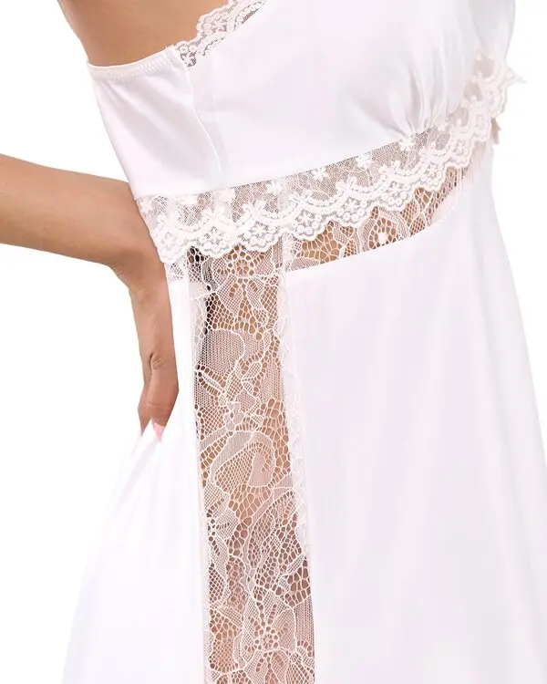 Flora Nikrooz Skyler Lace Trim Satin Chemise