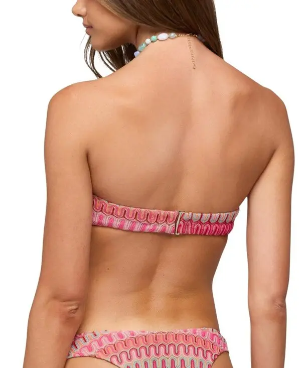 EDIKTED Livy Zigzag Crochet Bandeau Bikini Top