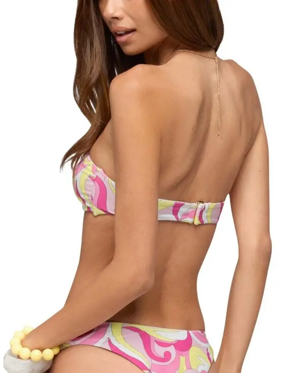 EDIKTED Meris Abstract Bandeau Bikini Top