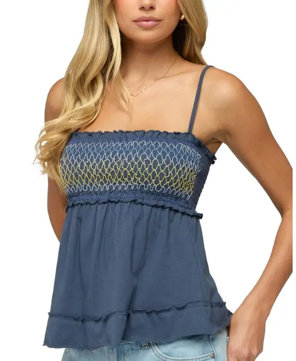 EDIKTED Kelsy Smocked Tank Top