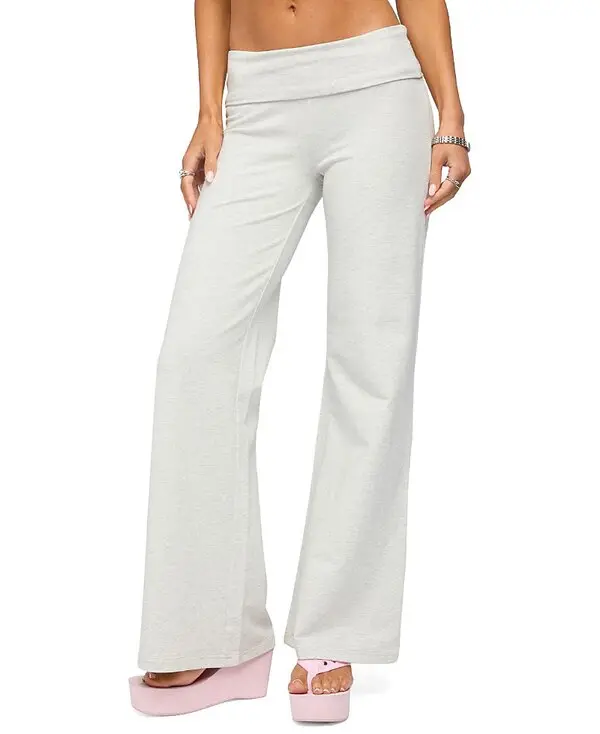 EDIKTED Wknd Sequin Foldover Pants