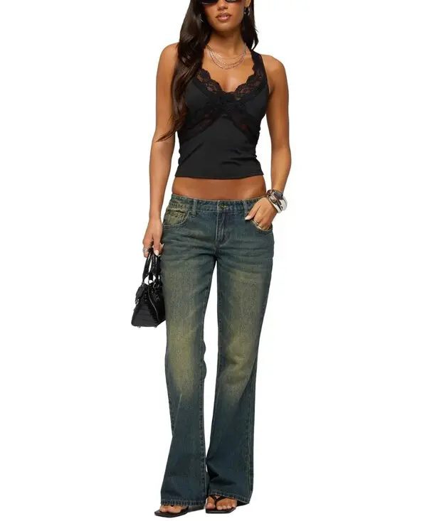 EDIKTED Alli Lacey Tank Top