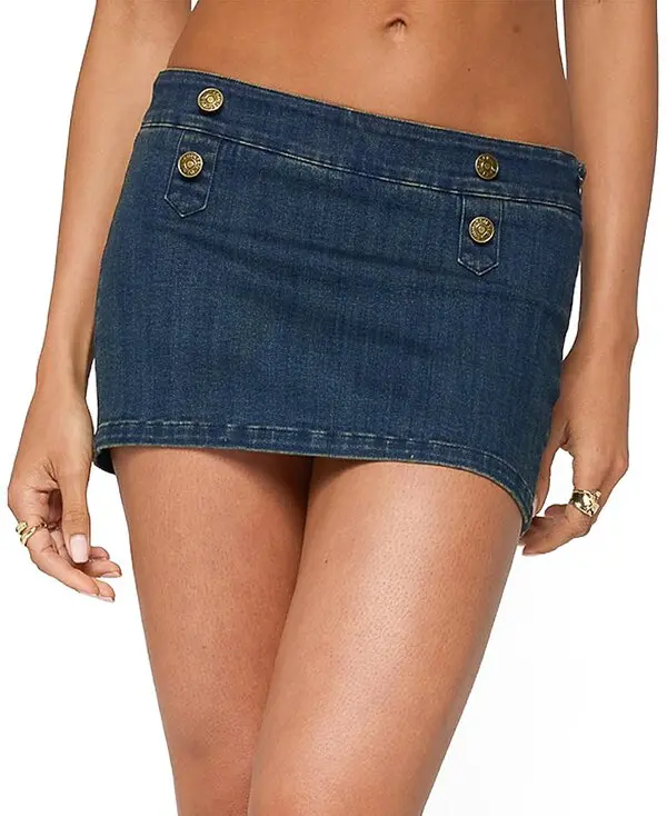 EDIKTED Taliyah Stretchy Denim Mini Skort