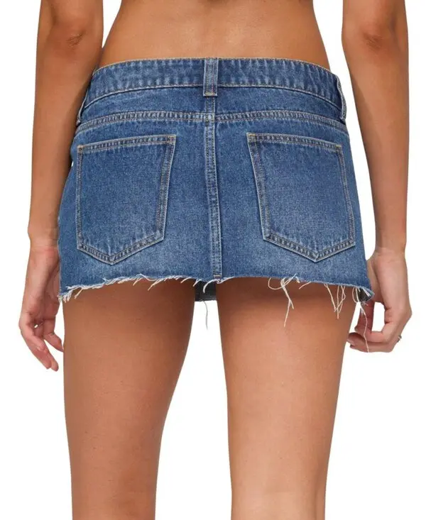 EDIKTED Nylah Distressed Denim Mini Skort