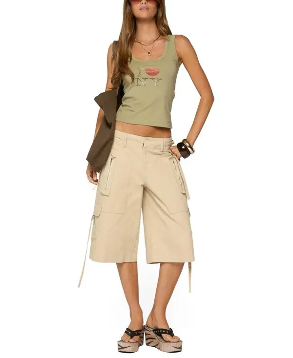 EDIKTED Avelisse Cotton Cargo Bermuda Shorts