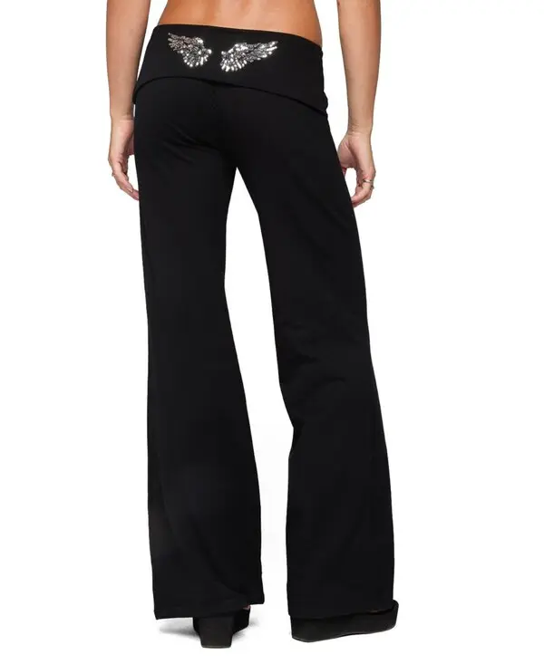 EDIKTED Angel Energy Sequin Foldover Pants