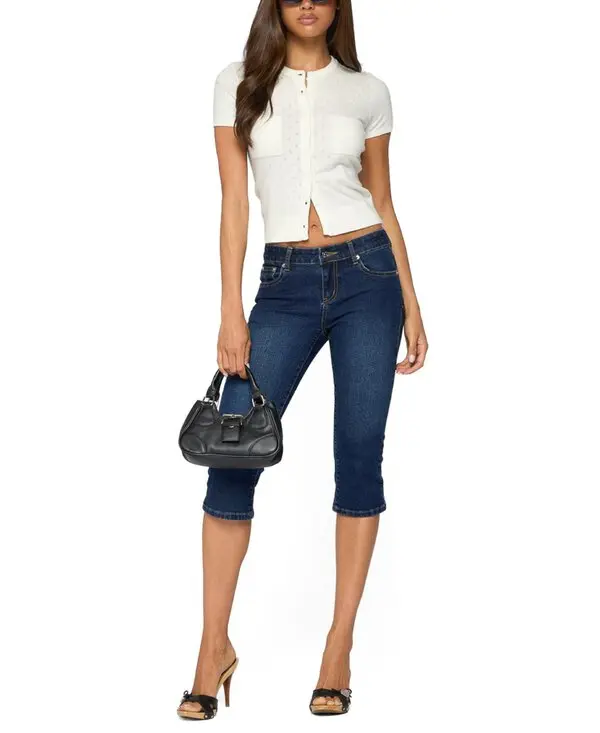 EDIKTED Kiyomi Knit Button Up Top
