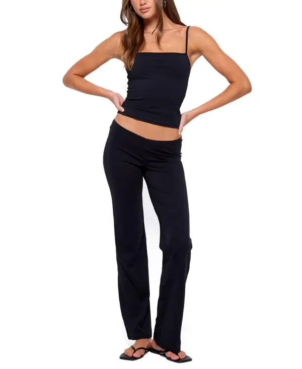 EDIKTED Anika Straight Neck Tank Top - Black