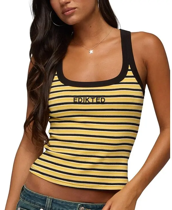 EDIKTED Energy Striped Ribbed Tank Top