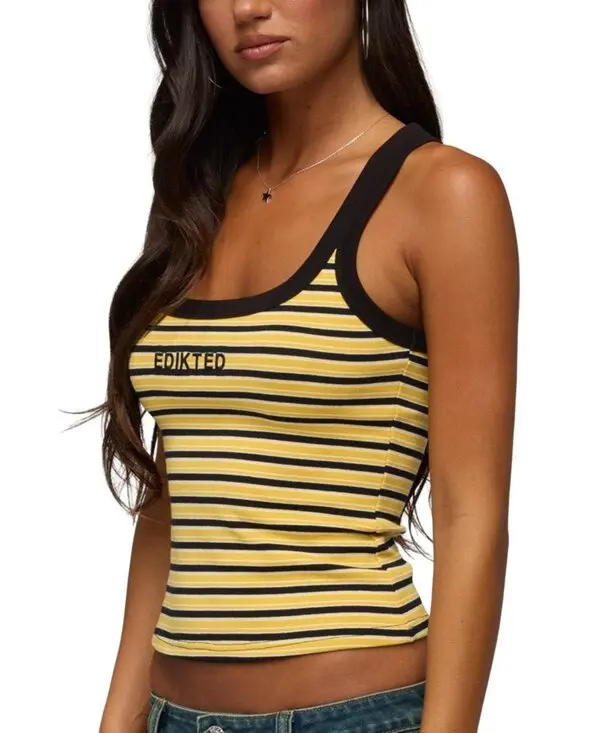 EDIKTED Energy Striped Ribbed Tank Top
