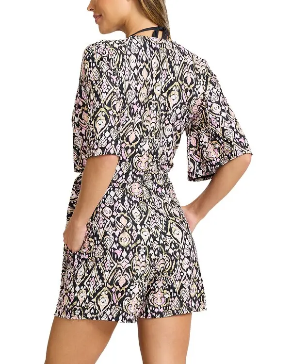 Tommy Bahama Tropic Isles Printed Wrap Cover-up Romper