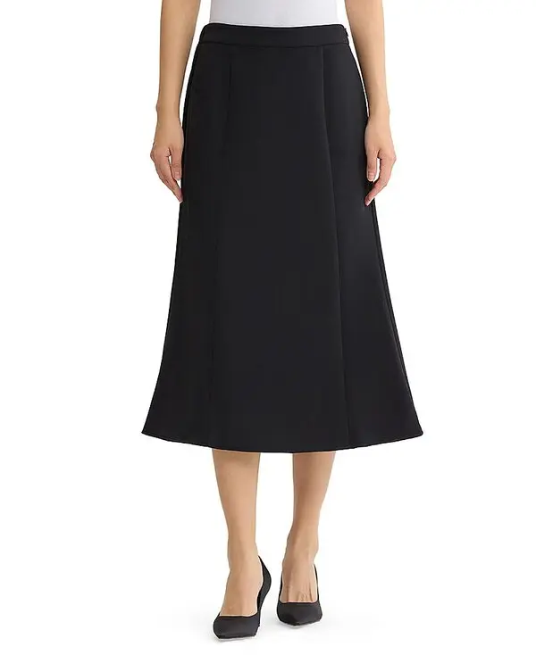 Ming Wang A Line Stretch Deco Crepe Maxi Skirt