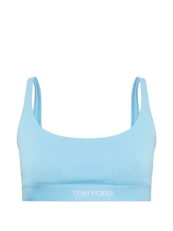 TOM FORD Logo Bandeau Bra - Blue