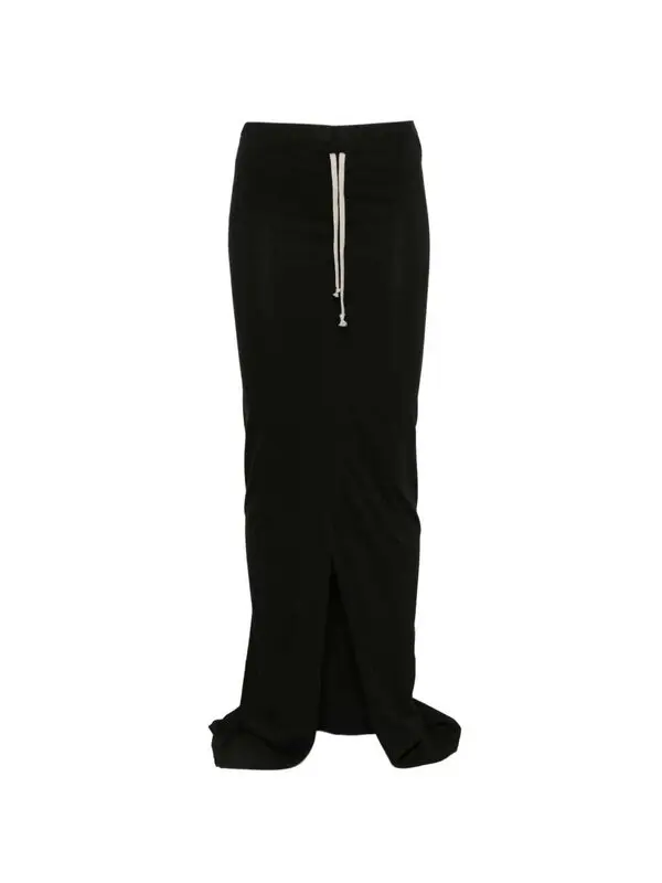 Rick Owens Long Skirt In Soft Edfu Fabric With Drawstring