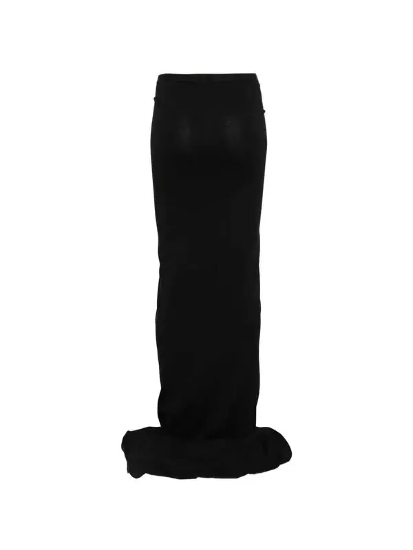 Rick Owens Long Skirt In Soft Edfu Fabric With Drawstring