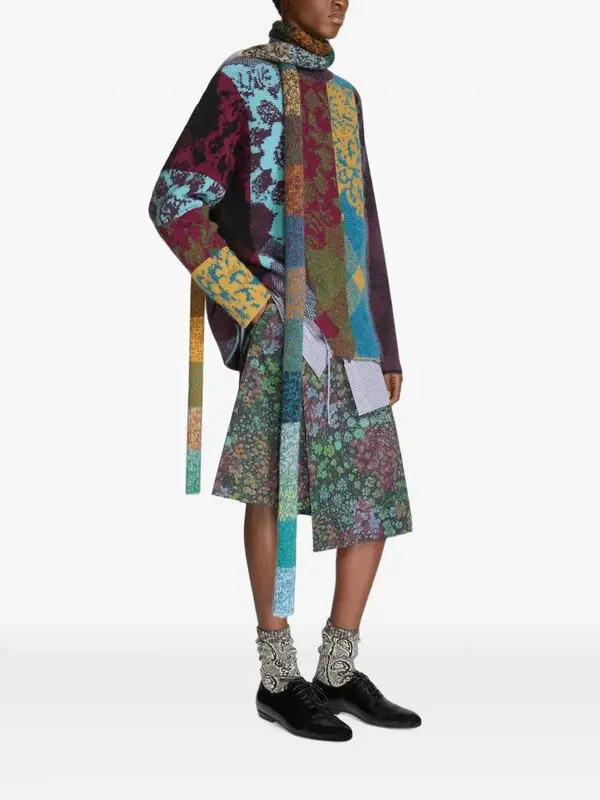 Dries Van Noten Patchwork Wool Sweater