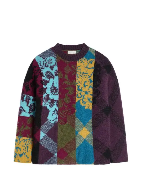 Dries Van Noten Patchwork Wool Sweater - Multicolor