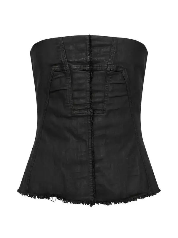 Rick Owens Waxed-finish Bustier Top - Black
