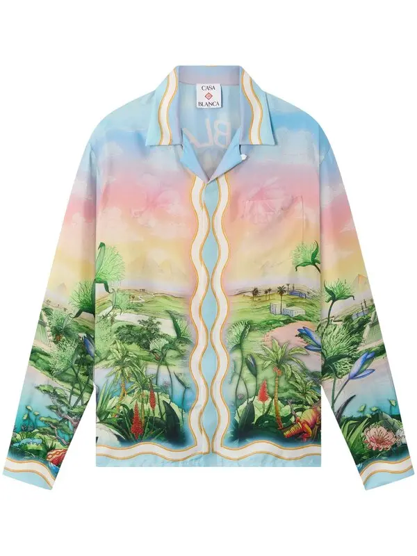 Casablanca 100% Silk Twill Shirt