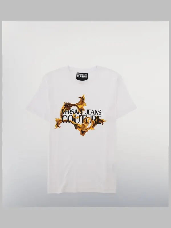 Versace Graphic Print Cotton T-shirt - White