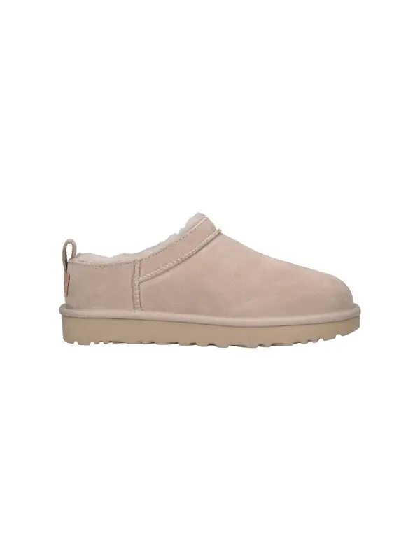 UGG Mini Leather Flat Boots - Beige