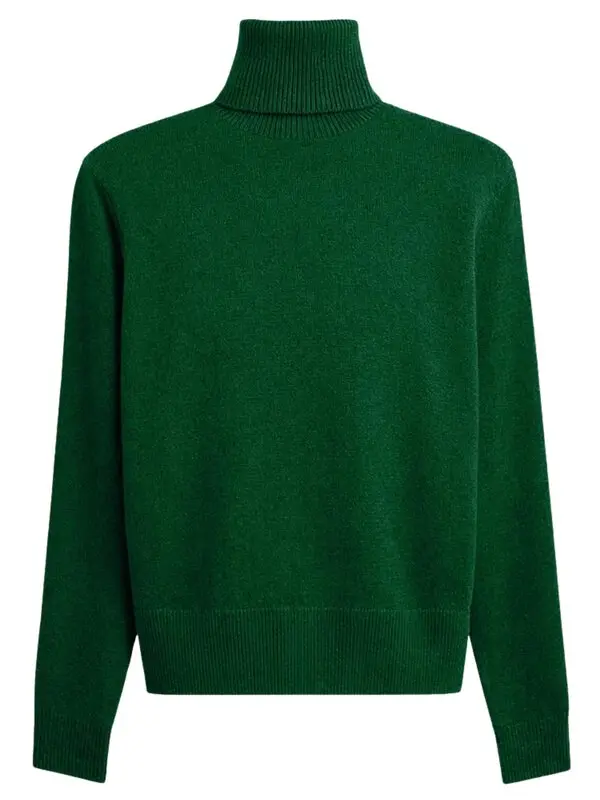 THE FRANKIE SHOP Gala Turtleneck Sweater In Wool-cashmere With Ribbed Cuffs And Hem - Green